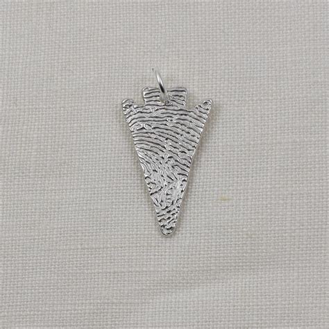Arrowhead Fingerprint Pendant Sterling Silver Memorial Jewelry A Timeless Impression