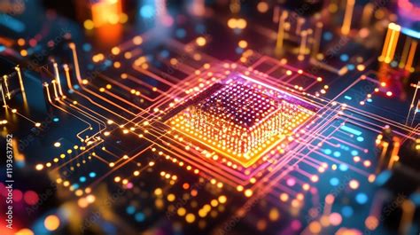 Quantum Computer Visualization Showing Complex Quantum Circuits Entangled Qubits And Dynamic