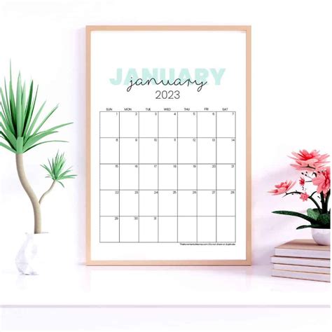 Cute Free January 2023 Calendar