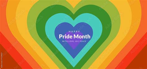 Happy Pride Month Rainbow Hearts For Lgbtqpride Month Celebration