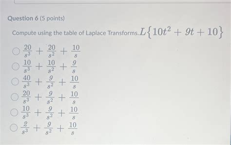 solved question 6 5 ﻿points compute using the table of