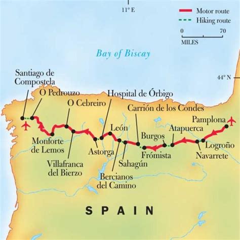 Camino De Santiago Northern Route Map Holidaysstat