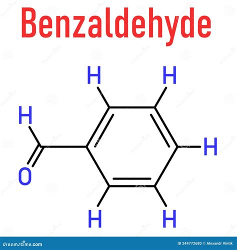 Benzaldehyde Molecule Structural Chemical Formula Ball And Stick Model Isolated Image