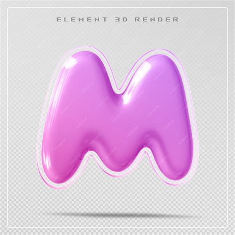 Premium Psd Gradient Letter M Font Bubble 3d Render