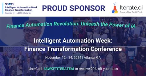 Iterateai Is A Proud Sponsor Of The Sson Intelligent Automation Week Conference Finance