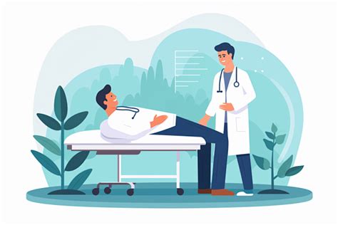 医疗健康医院医生人物体检场景插画