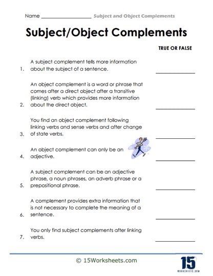 Subject And Object Complements Worksheets Idea Expansions 15