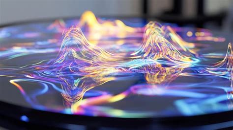 Colorful Wave Patterns Create A Mesmerizing Display On A Modern Interactive Surface In A