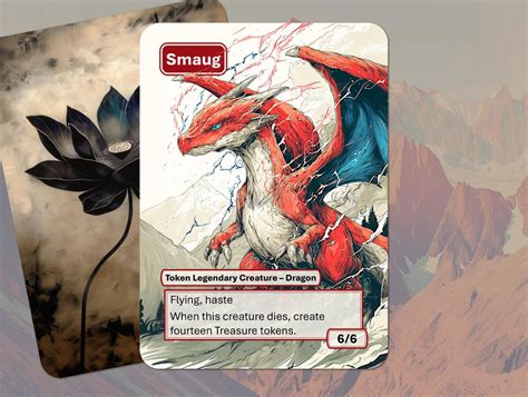 Smaug Token 66 Legendary Dragon Mtg Etsy