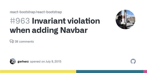 Invariant Violation When Adding Navbar · Issue 963 · React Bootstrapreact Bootstrap · Github
