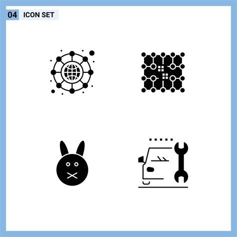 4 Thematic Vector Solid Glyphs And Editable Symbols Of Connection 4 Thematic Vector Solid Glyphs And Editable Symbols Of Connection