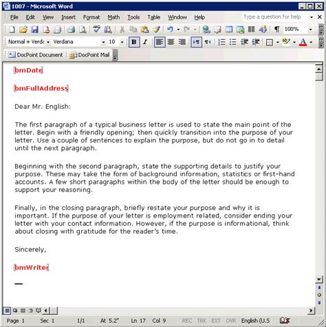 Business Email Format Slim Image