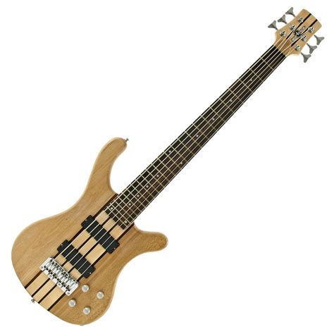 Oregon 6 String Bass Guitar By Gear4music Natural Ex Demo At Gear4music