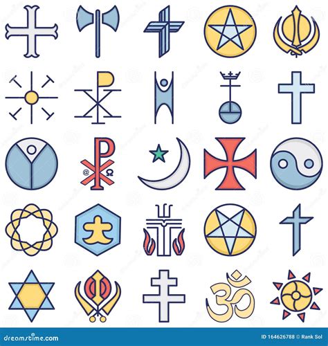 religious vector icons set every single icon can be easily modified or edited stock illustration