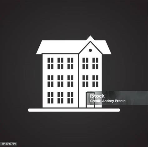 그래픽 및 웹 디자인에 대 한 배경 건물 아이콘입니다 간단한 벡터 기호입니다 웹 사이트 버튼 또는 모바일 앱에 대 한 인터넷