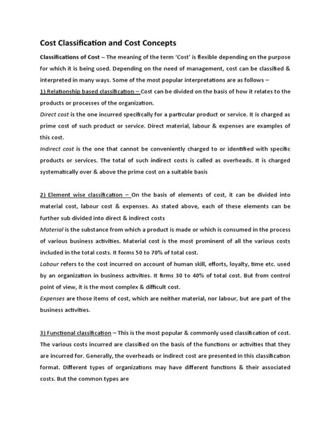 Chapter2 Cost Classification And Concepts Pdf Cost Cost Of Goods Sold