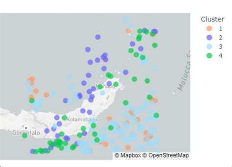 Clustering Results Grouping Of North Sulawesi Earthquake Events In 2022 Download Scientific