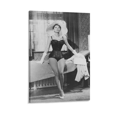 Italian Actress Sophia Loren Black And White Sexy Poster Artworks