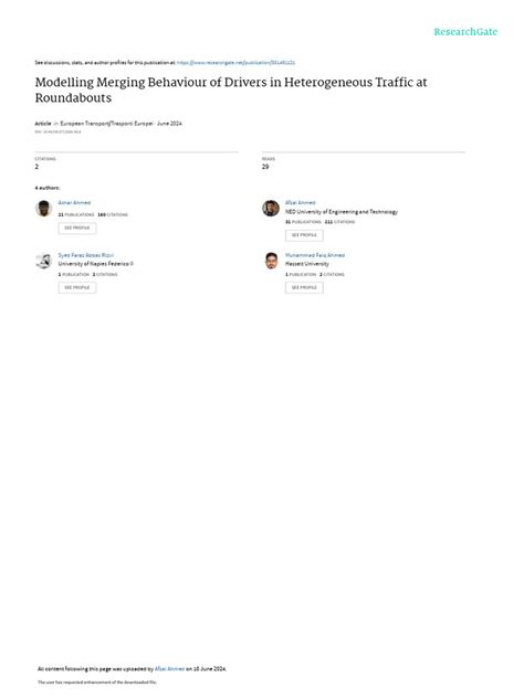 Modelling Merging Behaviour Of Drivers In Heterogeneous Traffic At Roundabouts Pdf Traffic
