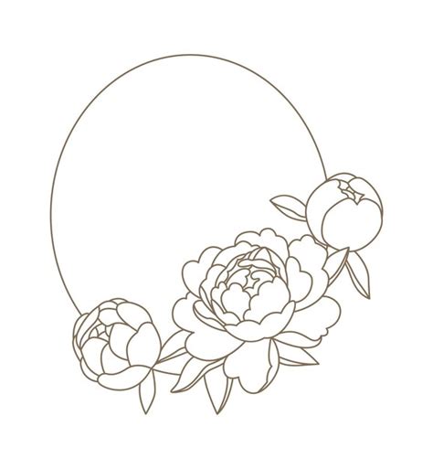 Premium Vector Contemporary Peony Bouquet Line Art Style