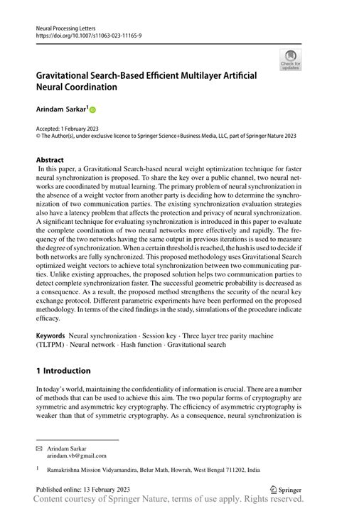 Gravitational Search Based Efficient Multilayer Artificial Neural