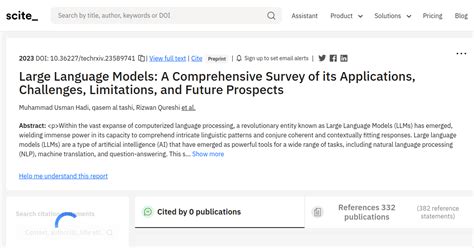 Citation Report Large Language Models A Comprehensive Survey Of Its Applications Challenges