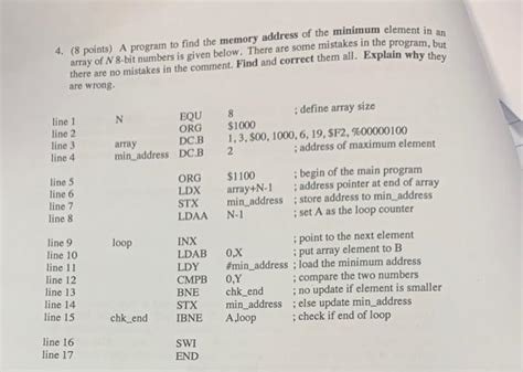 Solved 4 8 Points A Program To Find The Memory Address Of