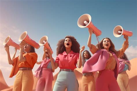 Premium Ai Image Illustrate The Power Of Womens Voices In Promoting 00467 01