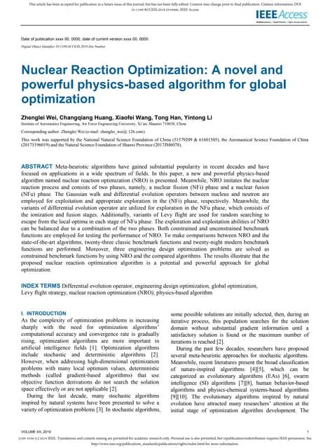 Nuclear Reaction Optimization A Novel And Powerful Pdf