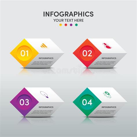 Modern Infographic Business Template And Data Visualization With 4 Options Stock Illustration