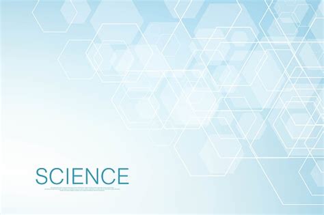 기하학적 모양의 육각형 배경 과학 기술 및 의료 개념 과학 스타일의 미래 지향적 인 배경 디자인에 대한 그래픽 육각 배경 벡터