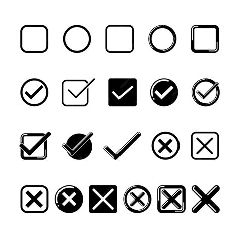 Premium Vector Check Or Checkbox And Cross Mark Icon Set