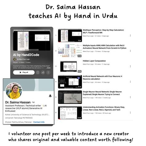Dr Saima Hassan Teaches Ai By Hand In Urdu 200 Million People Speak Urdu Many Of Them Are In