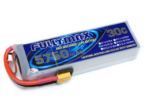 Аккумулятор Fullymax LiPo Battery 4S 14.8V 5750mAh 30C XT60 (FB5750HP ...