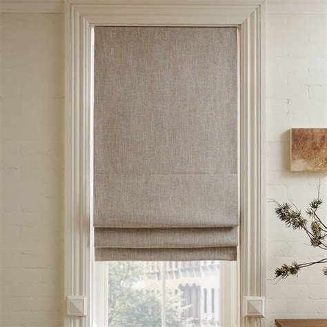 Crossweave Roman Shade With Blackout Belgian Flax 36x64 Blackout