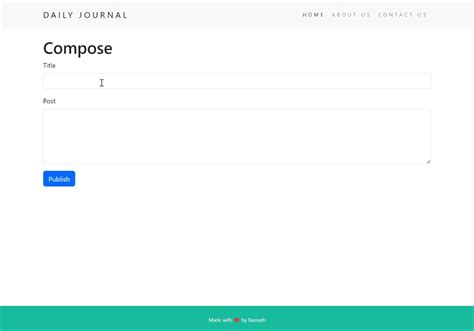 Github Rasnathblog A Simple Blog Created With Ejs Express Bodyparser Bootstrap Html