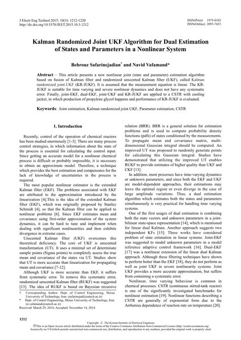 Pdf Kalman Randomized Joint Ukf Algorithm For Dual Estimation Of States And Parameters In A