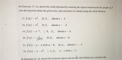 Solved In Exercises 7 14 Use The Shell Method To Compute