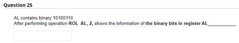 Solved Al Contains Binary 10101010 After Performing