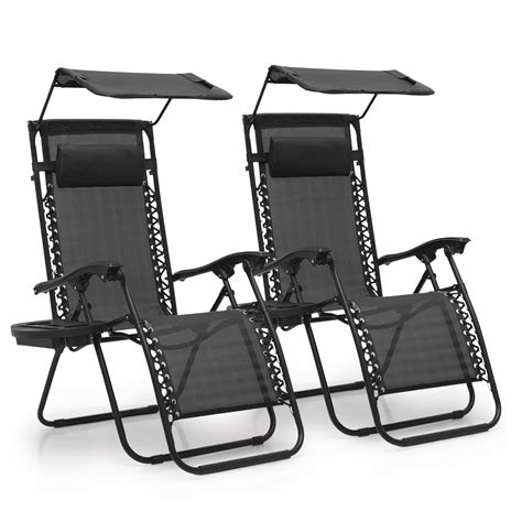 Cbingb Folding Zero Gravity Chair Beach Lounge Canopy Recliner With