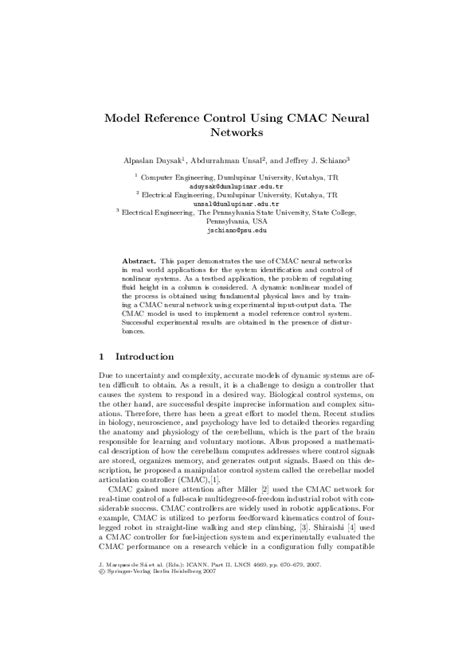 model reference control using cmac neural networks