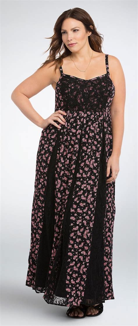 Torrid Floral Lace Inset Maxi Dress Plus Size Dresses Torrid Dresses