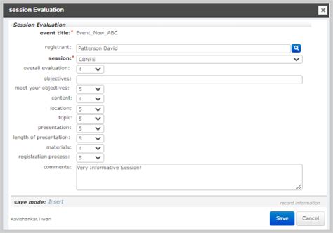 evaluation tab netforum support