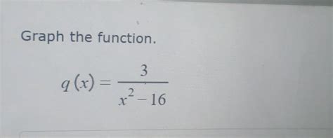 Solved Graph The Function 3 9 X 2 R 16 Chegg Com