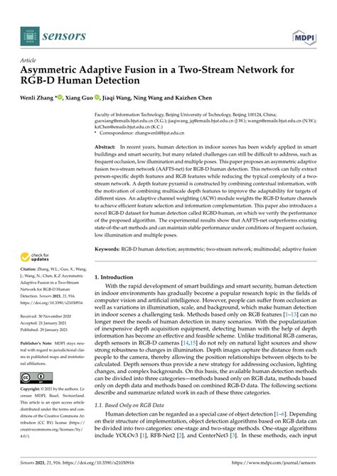 Pdf Asymmetric Adaptive Fusion In A Two Stream Network For Rgb D