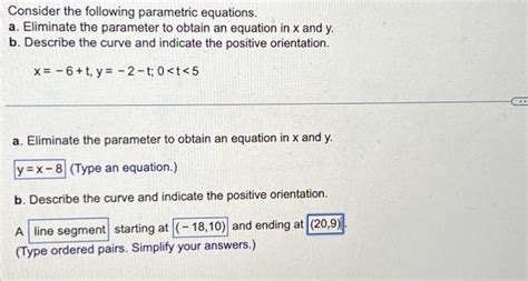 [solved] Consider The Following Parametric Equations A El