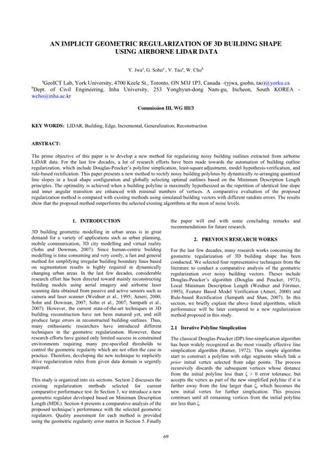 Pdf An Implicit Geometric Regularization Of 3d Building Shape Using Airborne Lidar Data