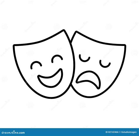 Icono De La Obra Clásica De La Máscara Del Teatro Stock De Ilustración