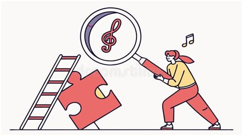 Melody Puzzle Magnifier Examine Musical Riddles Closely Melodypuzzle Musicalriddle Vector