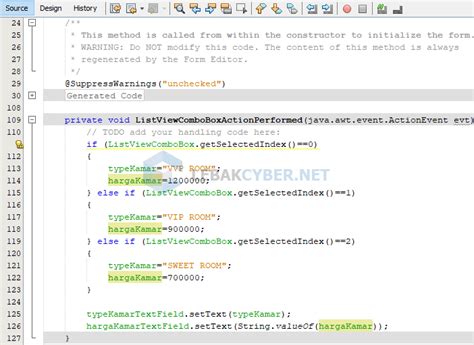 Cetak Combo Box Netbeans Lebak Cyber